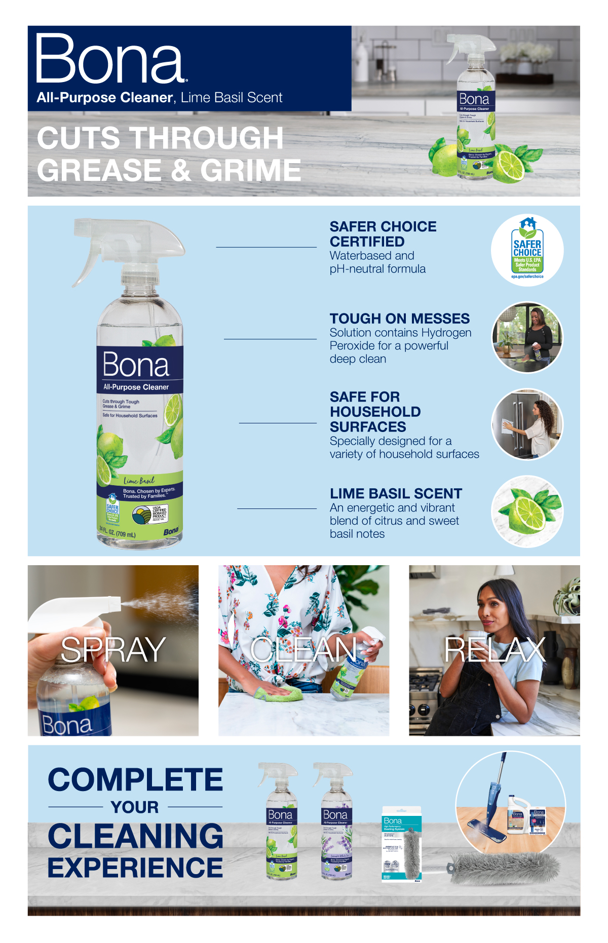 Bona All-Purpose Cleaner Lime Basil Spray