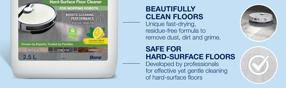 Bona Hard-Surface Floor Cleaner for Mopping Robots 2.5L