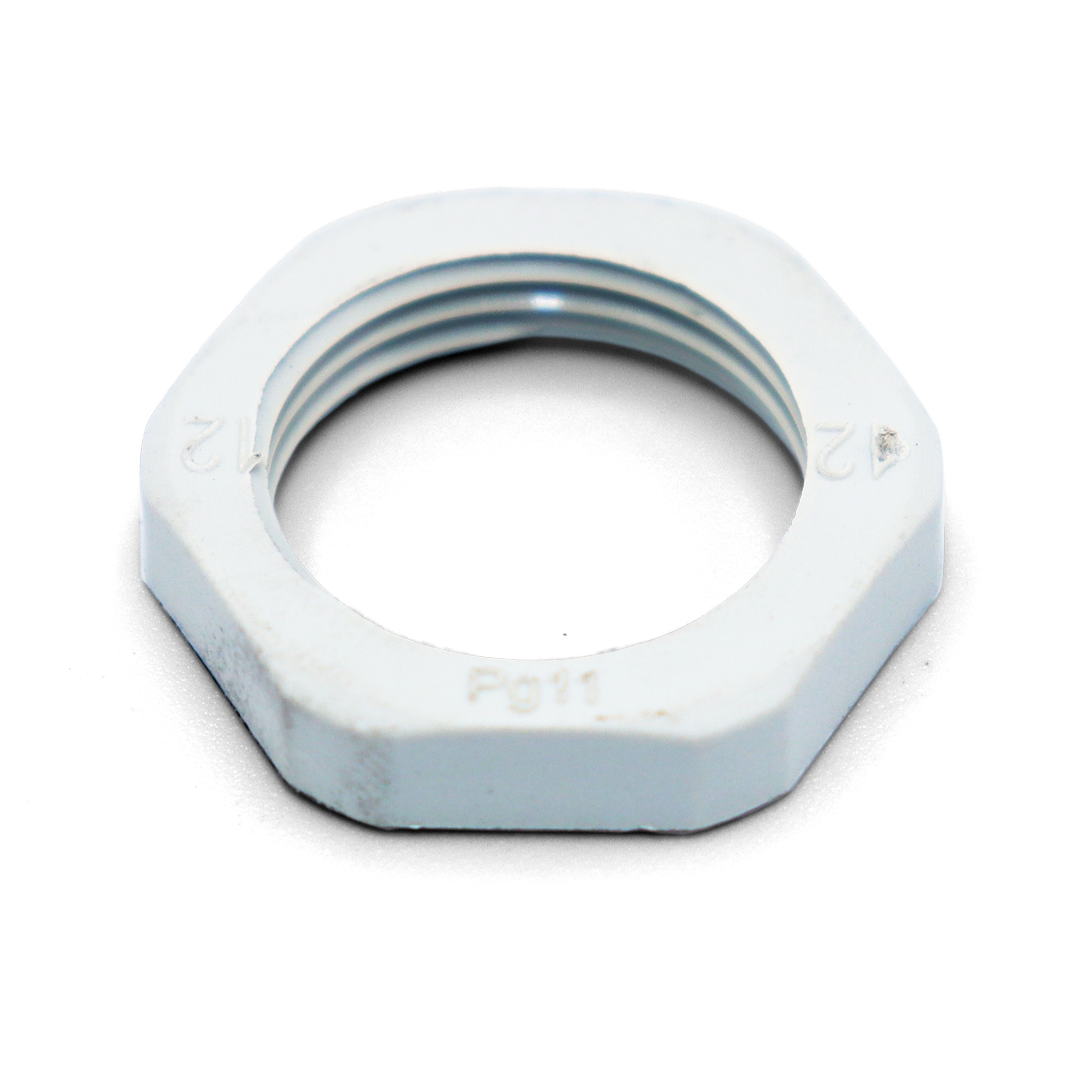GREY SPIR.CABLE GLAND RING NUT PG11