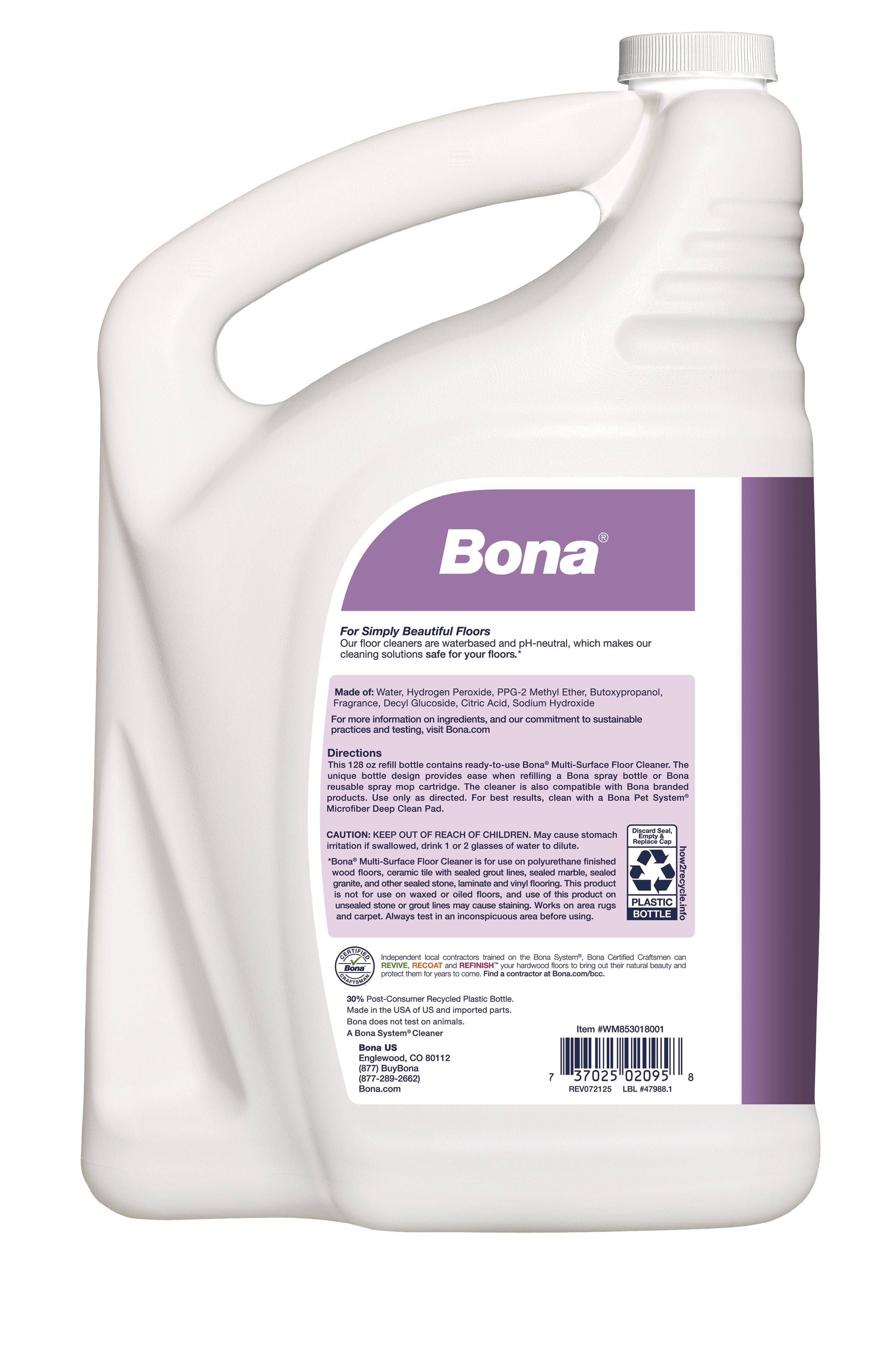 Bona Pet System Multi-Surface Floor Cleaner Refill, Dog Formulation