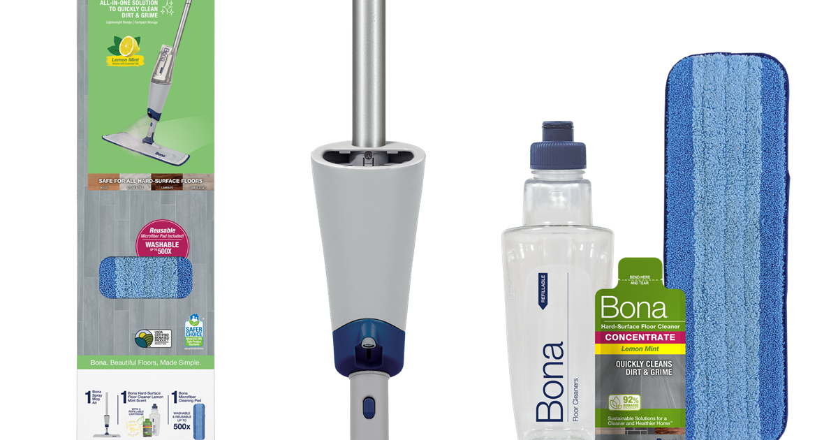 Bona Spray Mop Air for Hard-Surface Floors, Lemon Mint Concentrate ...