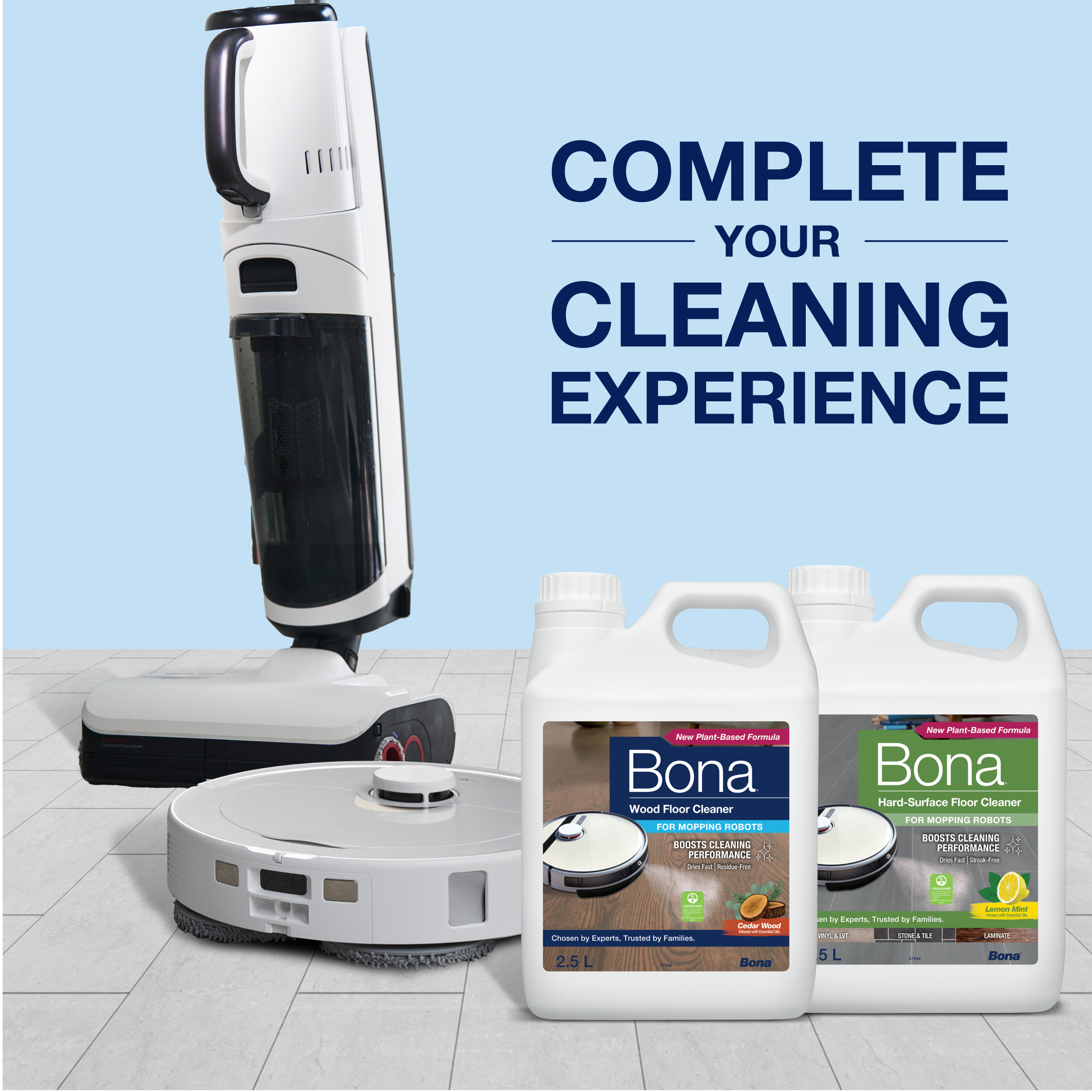 Bona Hard-Surface Floor Cleaner for Mopping Robots 2.5L