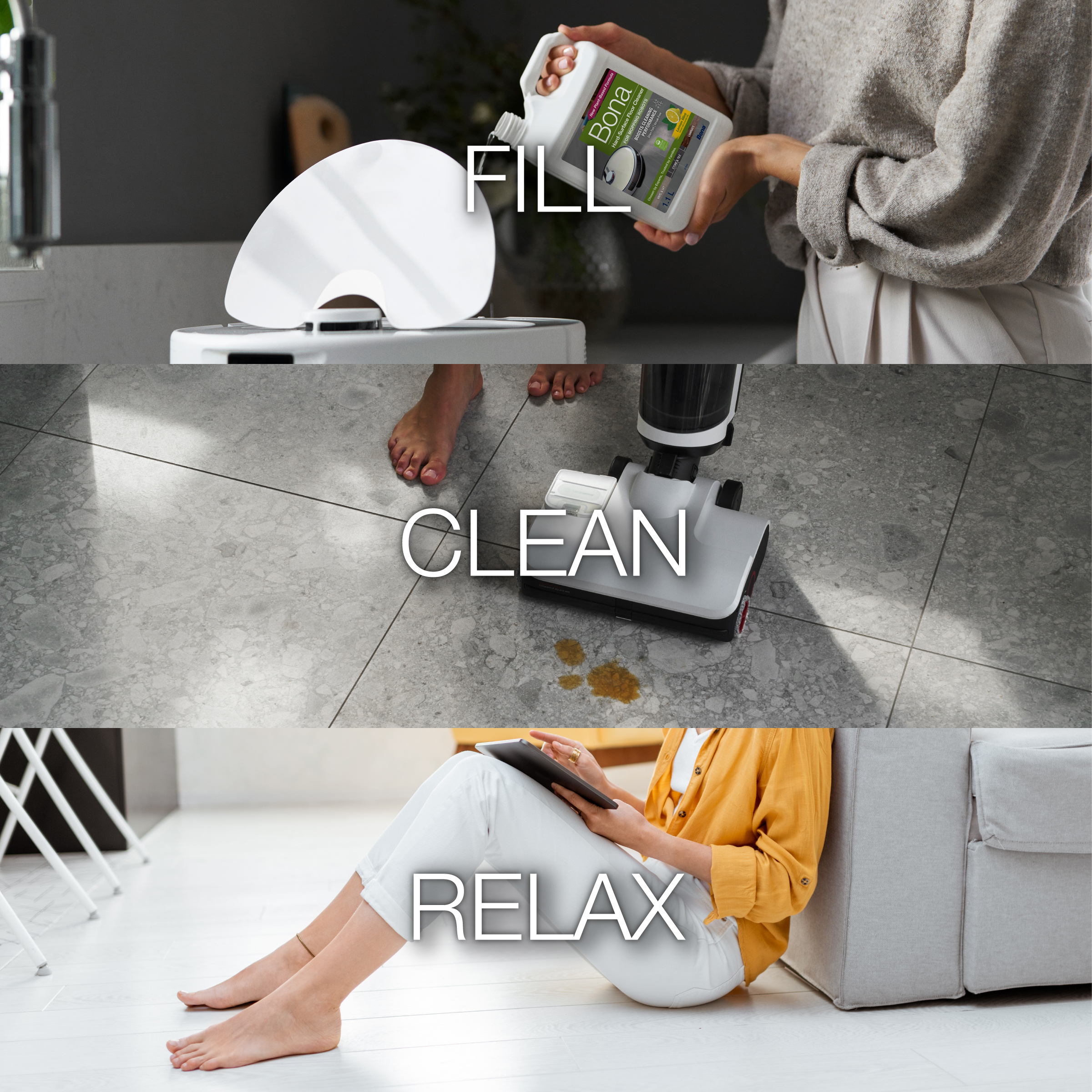 Bona Hard-Surface Floor Cleaner for Mopping Robots 1.1L